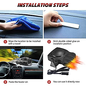 Car Heater,12V 150W Fast Heating Defrost Defogger,2 in1 Fast Heating and Cooling Fan Car Heater Windshield Defogger,Car Defroster That Plugs into Cigarette Lighter