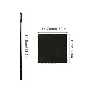 AIEX Flute Cleaning Kit Flute Cleaning Rod Flute Cleaning Swabs Flute Cleaning Cloth for Flute Cleaning Polishing (Black)