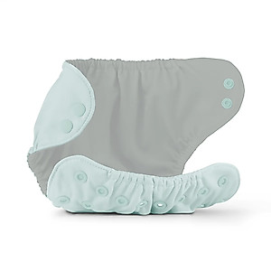 Esembly Cloth Diaper Outer, Swim Diaper, Waterproof Cloth Diaper Cover, Leak-Proof and Breathable Layer Over Prefolds, Flats or Fitteds, Reusable Diaper with Snap Closure - Size 1 (7-17lbs), Mist