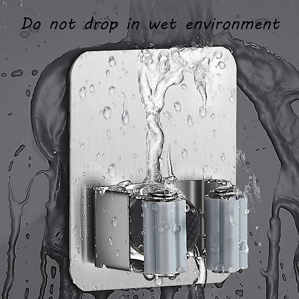 Yamto Broom Mop Stainless Wall Mount Holder Self Adhesive Tape, Brush Broom Gripper Holds, Storage Racks & Organization for Your Home, Kitchen Pan, Garage Bathroom Garden Tool Rack No Drilling 2 Pack