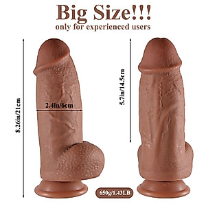 ferch Sex Toys Huge Thick Dildos, 2.4'' Diameter Realistic Silicone Anal Dildo with Strong Suction Cup for Hands-Free Play, Adult Sex Toys Big G Spot Dildo Lifelike Penis Adult Toys for Women Couple