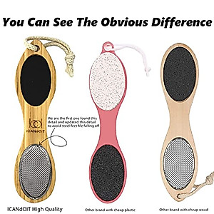 ICANdOIT-4 in 1 Foot File Callus Remover with Long Handle Classic Dry Brushing Body Brush Back Scrubber,Shower Brush for exfoliator Skin and Remove Dead Skin Cells
