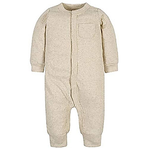 Gerber Baby Boys 3-Pack Coverall Set, Jungle Grey White, 0-3 Months