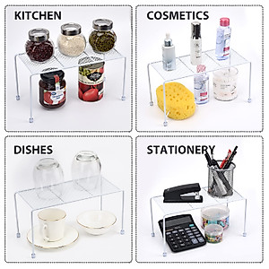 JBESUHI Mesh Kitchen Shelves,Cabinet Storage Shelf Rack, Cabinet Organization Mini Storage Shelf (White, 6)