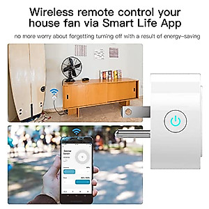 MoesGo Smart WiFi Power Dimmer Plug, Brightness Adjust Timer Socket, Tuya Smart Life App Remote Control, Compatible with Alexa and Google Home White