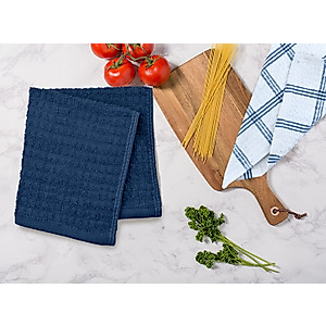 DAN RIVER Dish Towels for Kitchen - 100% Cotton | Tea Towels for Kitchen |Quick Drying Towels | Dish Clothes for Washing Dishes | Washcloths for Dishes |12”x12” Blue Opal Pack-8