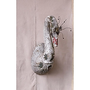 Creative Co-Op Magnesia Swan Wall Décor with Metal Crown