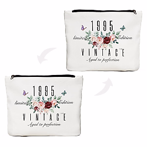 30th Birthday Gifts for Women, 30th Birthday Decorations Present for Women - Best 30 Year Old Birthday Gift Ideas for Wife, Sister, Friends, Coworker, Aunt, Boss - 1995 Limited Edition Makeup Bag
