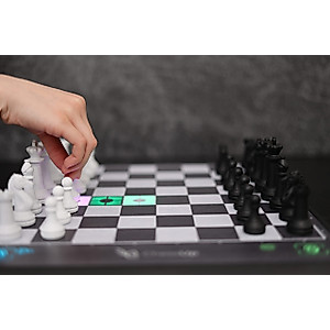 Bryght Labs - ChessUp - Electronic Chess Board - Built-In Chess Engine and Instructor - With Chess Set TouchSense Pieces - Features Wireless Play and Companion App