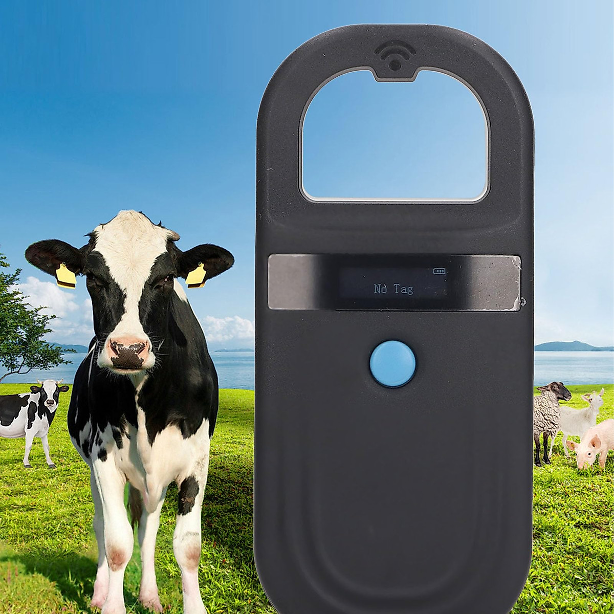 Microchip Reader 0.91 Inch Screen Animal Pet Chip ID Scanner, Wireless Identification, 128 Label Storage