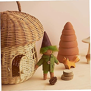 Rattan Storage Basket Decorative Woven Basket with Lid, Woven Handle Basket for Shelf Organizer, Decorative Box for Baby Kids Room.