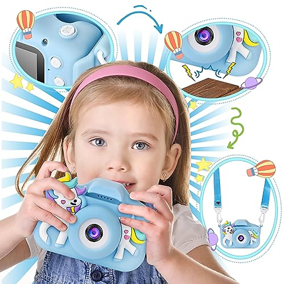 ARNSSIEN Kids Camera Toys for 3-12 Year Old Boys/Girls,Portable Selfie Camera for Kids,HD Digital Video Cameras for Toddler,Chritmas Birthday Festival Gifts for Kids