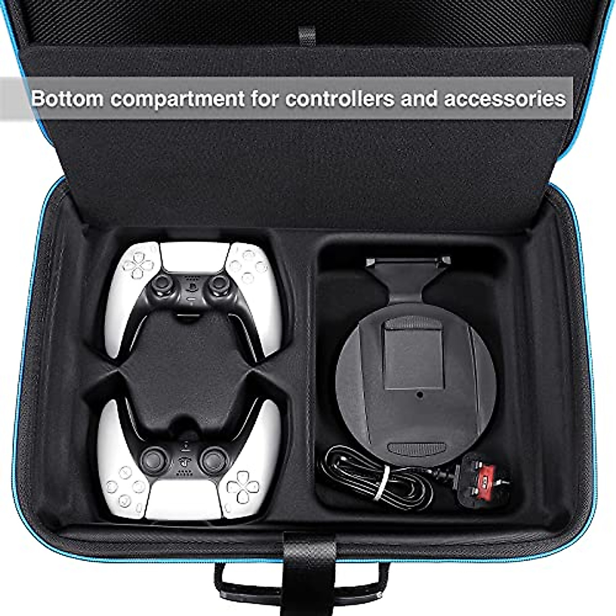 Zadii Hard Shell Carrying Case Compatible with PS5, Protective Travel Bag Holds PlayStation 5 Console, DualSense Controllers, Base and Other Accessories