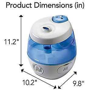Vicks Sweet Dreams Cool Mist Humidifier, Blue, Medium Room, 1 Gallon Tank – Filter Free Cool Mist Humidifier for Baby and Kids Rooms with Light Up Display, Works with Vicks VapoPads