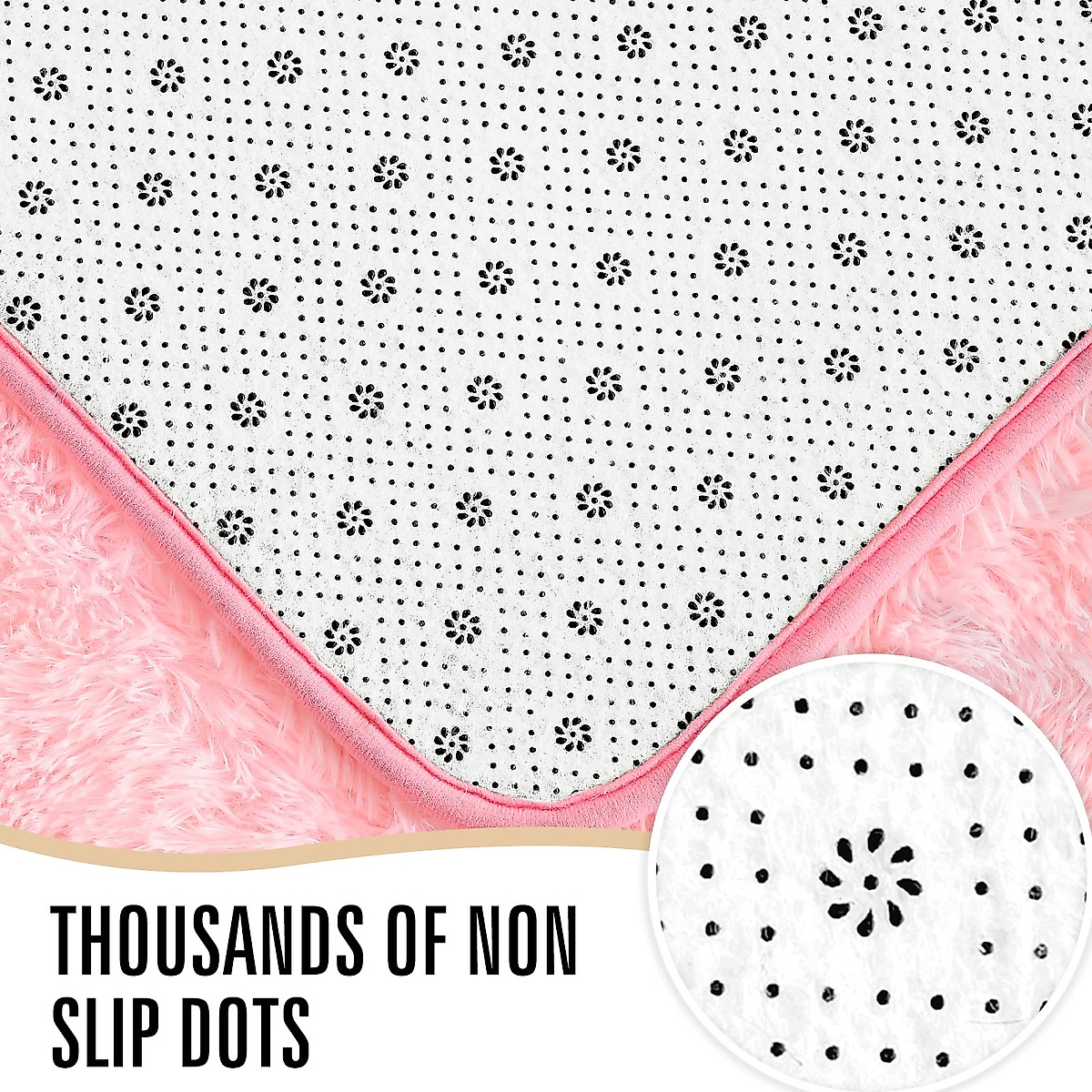 LOCHAS Ultra Soft Indoor Modern Area Rugs Fluffy Living Room Carpets for Children Bedroom Home Decor Nursery Rug 4x5.3 Feet, Pink