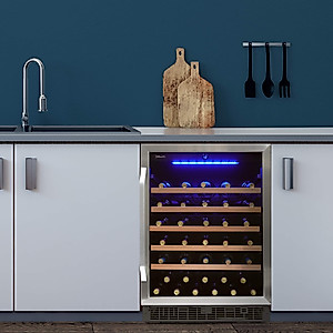 Danby 24-in Silhouette Stilton Single Zone Wine Cellar, Stainless Steel (SWC057D1BSS)