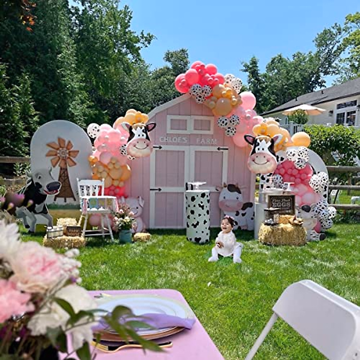 Cow Balloon Garland Kit Print Head Farm Animals Farm Animal Themed Party Decoration