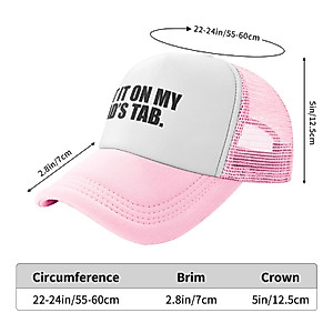 Put It On My Dad's Tab Trucker Hat Unisex Adult Hats Adjustable Cap for Men and Women Classic Fishing Caps Pink