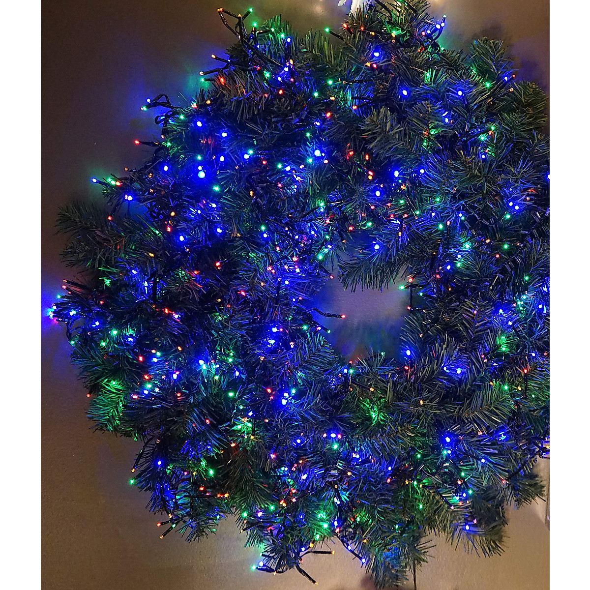 LED Twinkle Cluster Lights 52.5Ft Multi w/Green Strand Connect End to End Indoor Outdoor
