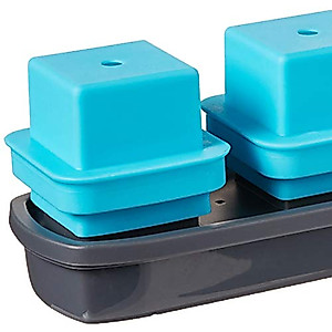 Tovolo King Cube Ice Mold System, Crystal Clear Seamless 2 Inch Cubes for Whiskey Cocktails & More - Set of 4 Molds