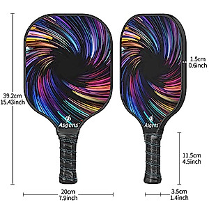 Asgens Pickleball Paddles Set, USAPA Pro Lightweight Graphite Pickleball Paddle Set of 2 Rackets and 1 Portable Carry Bag with 4 Balls for Outdoor & Indoor