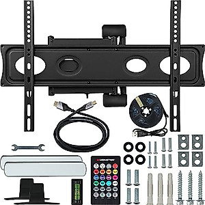 SAMSUNG UN50CU8000 50 inch Crystal UHD 4K Smart TV (2023) Bundle with Monster TV Full Motion Wall Mount for 32"-70" with 6 Piece Sound Reactive Lighting Kit