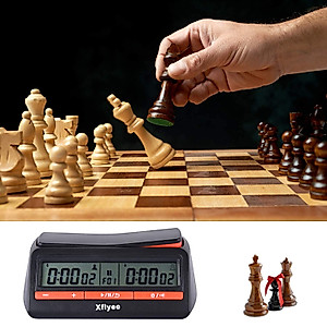 [2023 New] Xflyee Chess Clock - Digital Chess Timer, Available for Portable Timer for Board Games and Chess with Bonus and Delayed Countdown Function Gifts