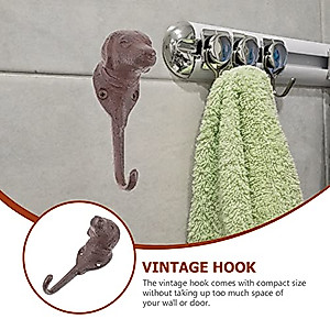 Zerodeko Wrought Iron Animal Hook Metal Animal Wall Hook Cubicle Coat Hook Wall Hanging Hook Wall Decorative Hooks Dog Wall Hanger Dog Coat Rack Rustic Key Hook Heavy Metal Hook