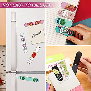 MWOOT 30Pcs Magnetic Bookmarks, Cute Assorted Magnet Page Markers Set, Cartoon Fruit Magnetic Page Clips Bookmark for Kids Students School Office Book Lovers Reading Supplies(30 Styles, 6x2CM)