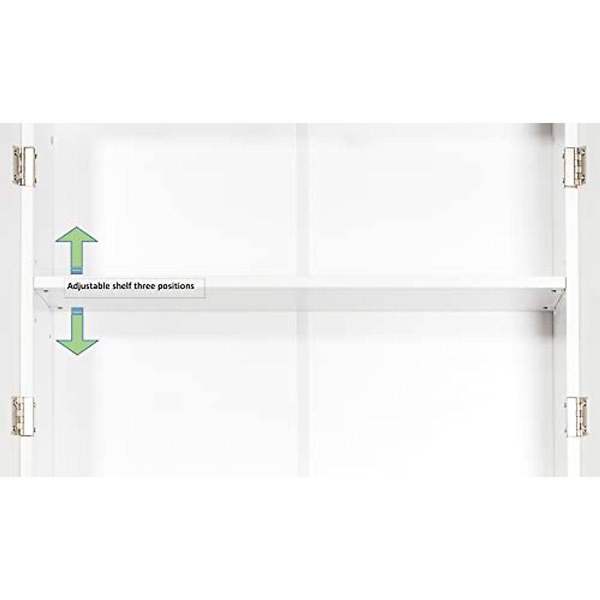 Redmon Contemporary Country Louvered Doors, White Space Saver Cabinet, Full