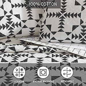 Eddie Bauer - King Quilt Set, Reversible Cotton Bedding with Matching Shams, Lightweight Home Decor for All Seasons (Arrowhead Charcoal, King)