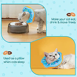 Cat Cone Collar Soft, Nobleza Adjustable Cute Donut Pet Recovery Collar for Wound Healing, Comfy Alternative Elizabethan Collar Medical Neck Pillow After Surgery for Cat, Kitty, Puppy, Small Dog