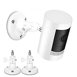 TIUIHU [Upgraded Version] 360 Degree Adjustable Mount for Ring Stick Up/Pro/Indoor Cam/Battery Cam, Stable Outdoor Ceiling Bracket Mounting Kit Camera Accessories for Ring Plug-in HD(2 Pack,White)