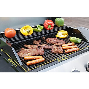 Propane Gas Grill, 3 Burner Stainless Steel Liquid Propane Grill with Side Burner, 48,000 BTU Cart Style Perfect Patio Garden Picnic Backyard Barbecue Grill.