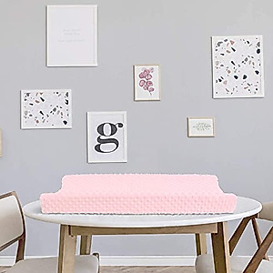 Vextronic Changing Pad Cover Ultra Soft Minky Dots Plush Changing Table Covers Breathable Changing Table Sheets Wipeable Diaper Changing Pad Cover for Baby Boys Girls (2 Pack)