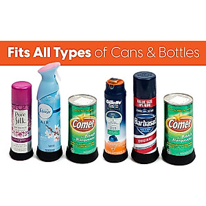 The Can Coaster Rust Preventer Sleeve Holder Bottoms for Shaving Cream Cans, Gels, and Bottles, Stain Prevention Rust Inhibitor Black Coaster for Bathroom Counters, Tubs, Showers, and Vanity, 6 Pack