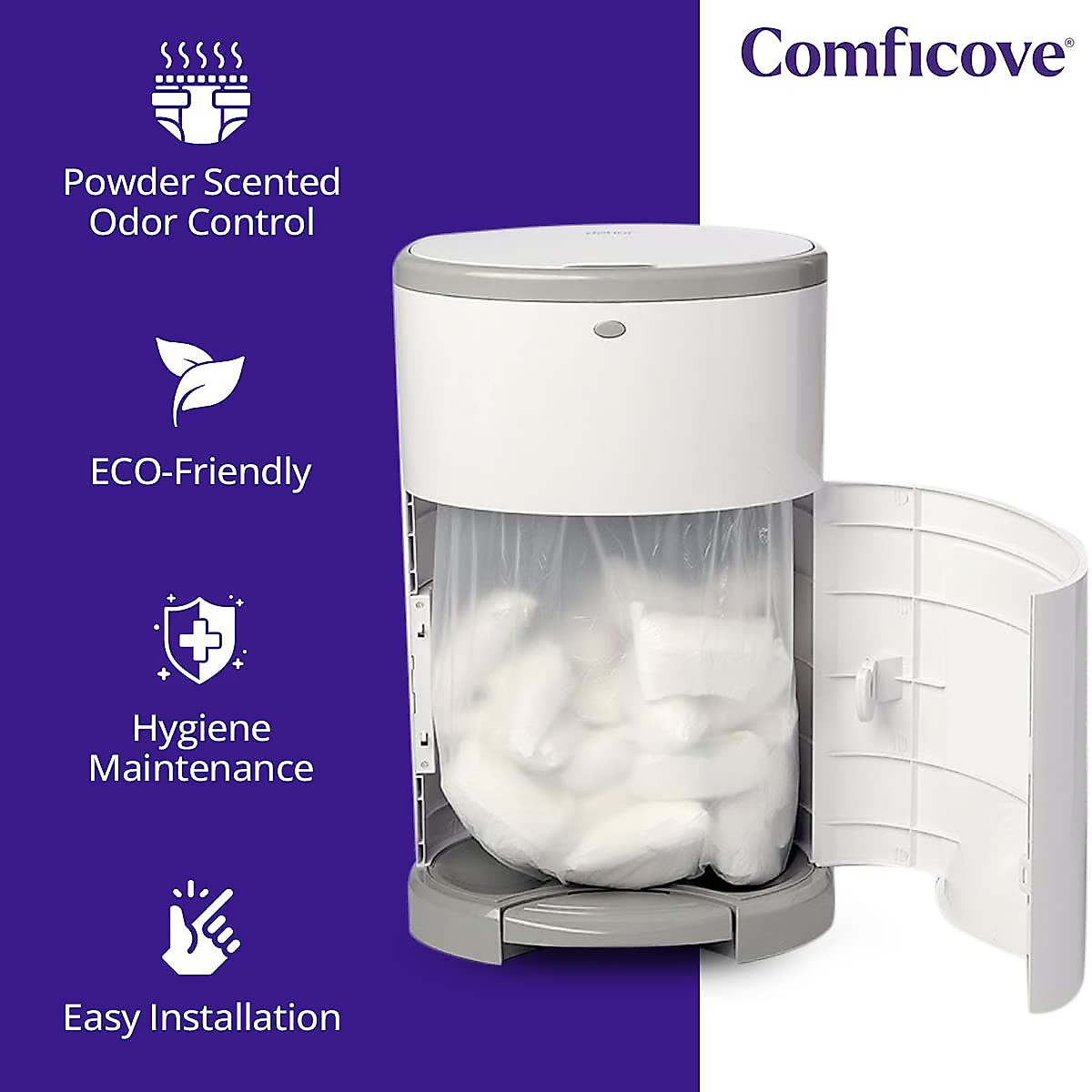 COMFICOVE Refills Compatible with DEKOR PLUS Diaper Pails | 4 Pack | Extra Thick Diaper Pail Refill Liners | Fresh Scent | Easy to Replace and Dispose of Diaper Bag | Odorless Baby Diapers Disposal