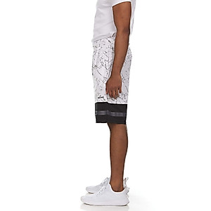 Spalding Mens Max Performance Basketball Short with 10" Inseam, White/Black, S