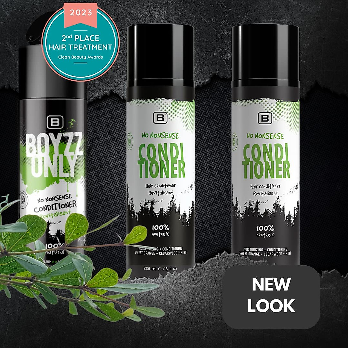 NO NONSENSE Conditioner 2-Pack (2x 8 Fl Oz) - EWG VERIFIED ™ - Organic - All Natural | Cruelty Free | Vegan. Free of harsh ingredients such as parabens and sulfates.