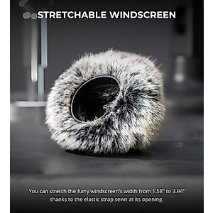 Blucoil Outdoor Microphone Furry Windscreen Muff - Mic Fur Cover Compatible with Zoom H1N, H2N, H5, H6, H8, and Q2N-4K Audio/Video Recorders