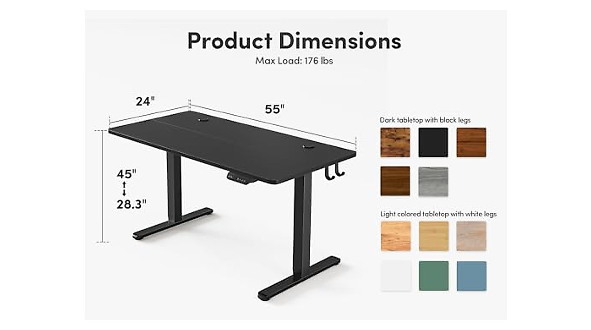 FEZIBO Electric Standing Desk - Height Adjustable & Easy Setup