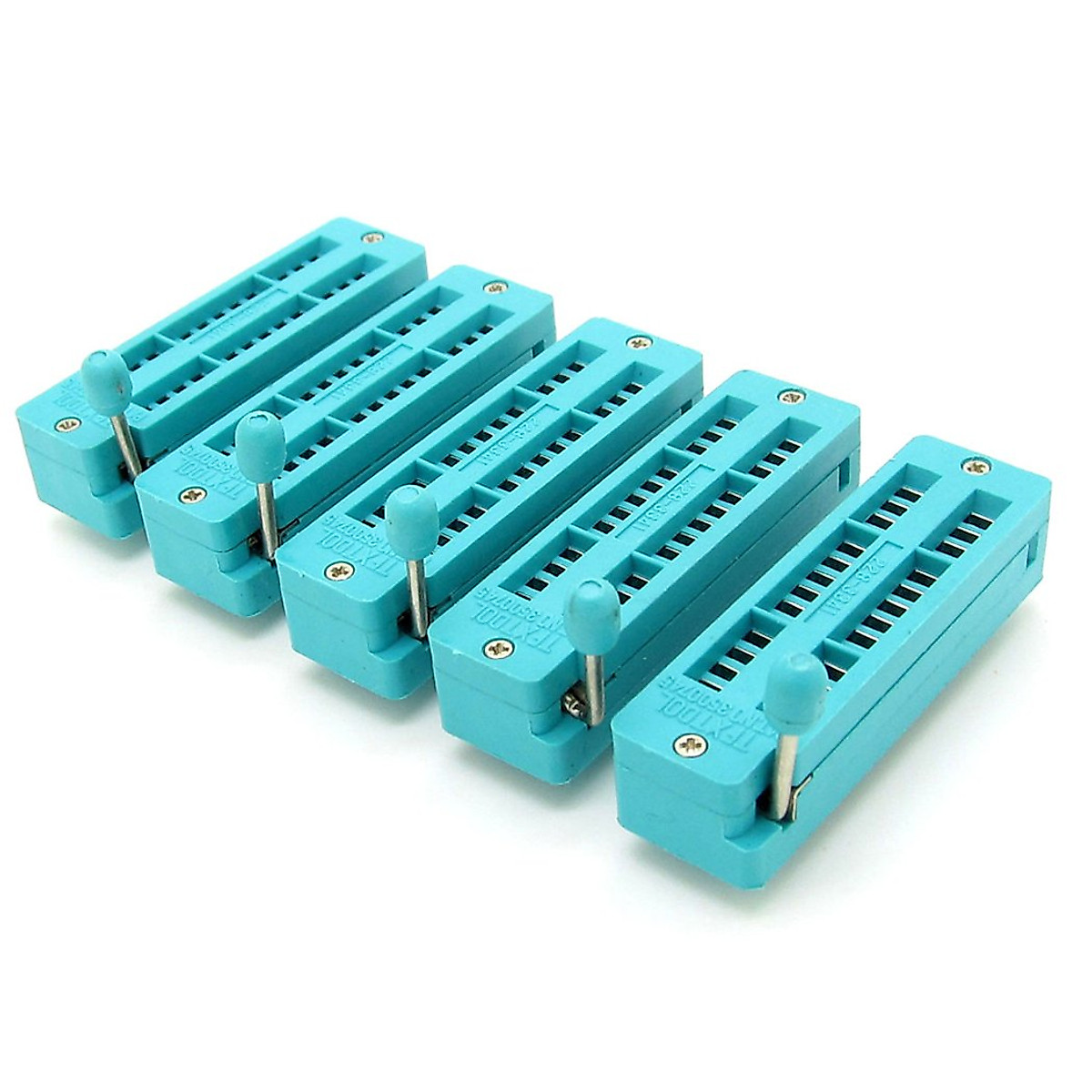 5 pcs 28-pin 28 Pins Test Universal ZIF IC Socket Narrow, Green