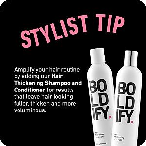 Boldify Natural 3-in-1 Hair Volumizer for Fine Hair - Instant Plumping Serum, Leave-In Conditioner & Blow Dryer Treatment - 8oz