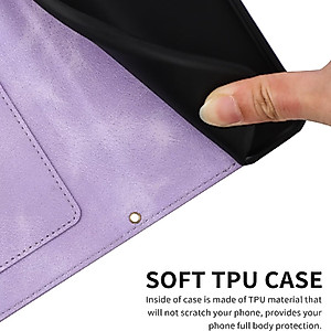 Rnrieyta Miagon Flip Case for Samsung Galaxy S23 Ultra,Lovely Flower PU Leather Wallet Phone Folio Case Magnetic Protective Cover with Stand Function Card Slots,Purple