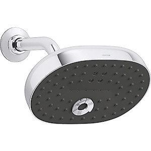 KOHLER 26290-CP Statement Multi-Function Showerhead, Wall-Mount, 3 Spray Settings, 2.5 GPM, Polished Chrome