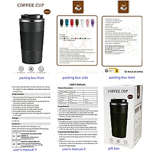 YINJOYI 17oz Travel Coffee Cups Insulated Mug Thermal Tumbler to Go with Lid Leak Proof Reusable Stainless Steel Coffee Mug Spill Proof for Hot and Iced Cold Drinks (Green, 510ml)