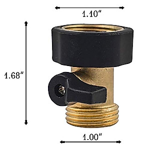 Hourleey Garden Hose Shut Off Valve, 2 Pack Heavy Duty 3/4 Inch Solid Garden Hose Shut Off Valve with 10 Extra Rubber Washers (Black)