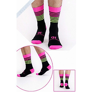 GuaziV Cycling Socks for Men & Women，Colorful Compression Hiking Socks Running Socks for Travelling, Walking, Climbing