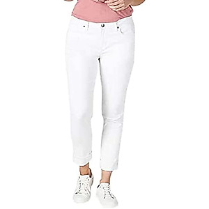 Riders by Lee Indigo Women's Fringe Cuff Boyfriend Jean, White, 12