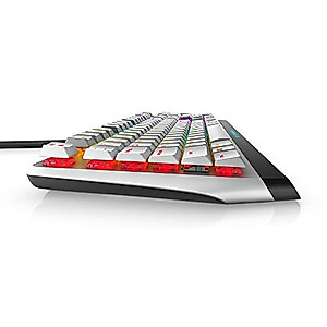 New Alienware Low-Profile RGB Gaming Keyboard AW510K Light, Alienfx Per Key RGB Lighting, Media Controls and USB Passthrough, Cherry MX Low Profile Red Switches, Lunar light